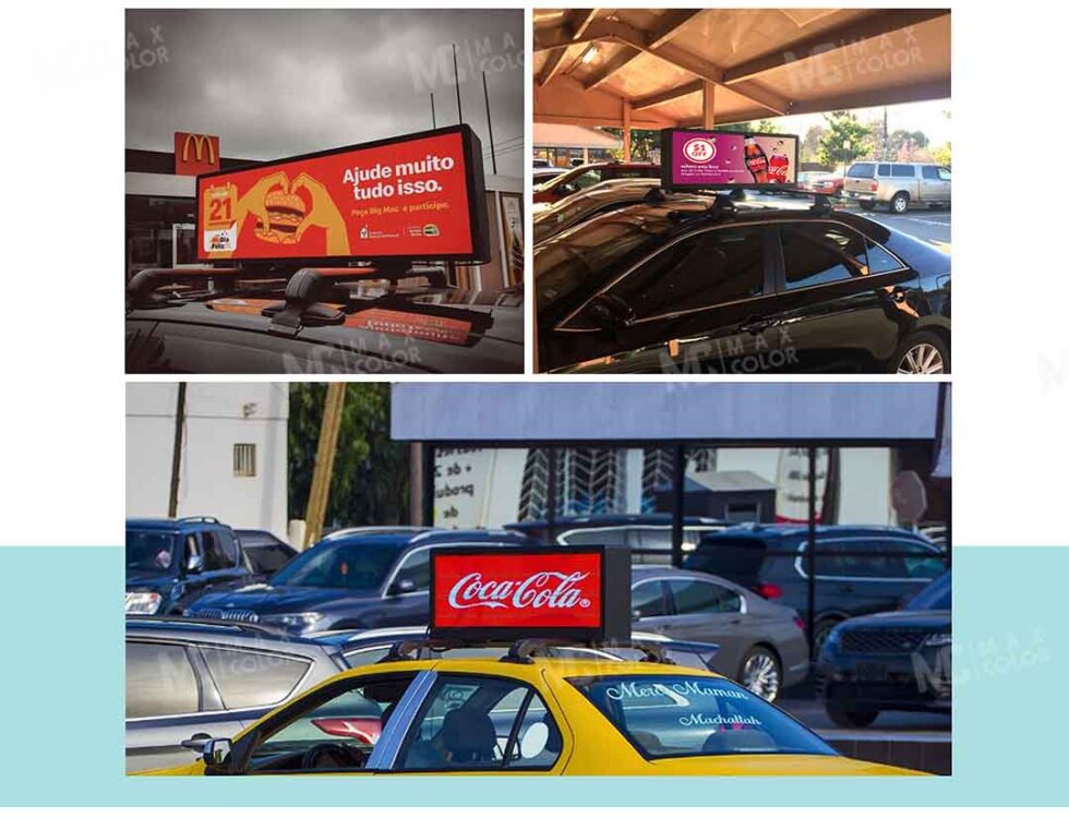 Double-Side Taxi Car Top LED Digital Advertising Screen - Maxcolorvisual